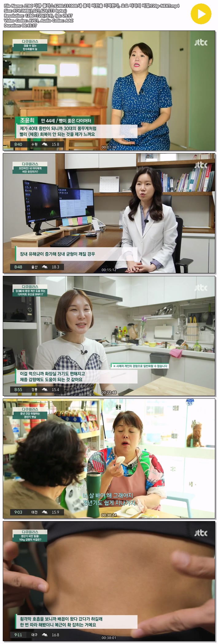 JTBC 다큐 플러스.E280.231008.내 몸이 비만을 기억한다, 요요 타파의 비밀.720p-NEXT